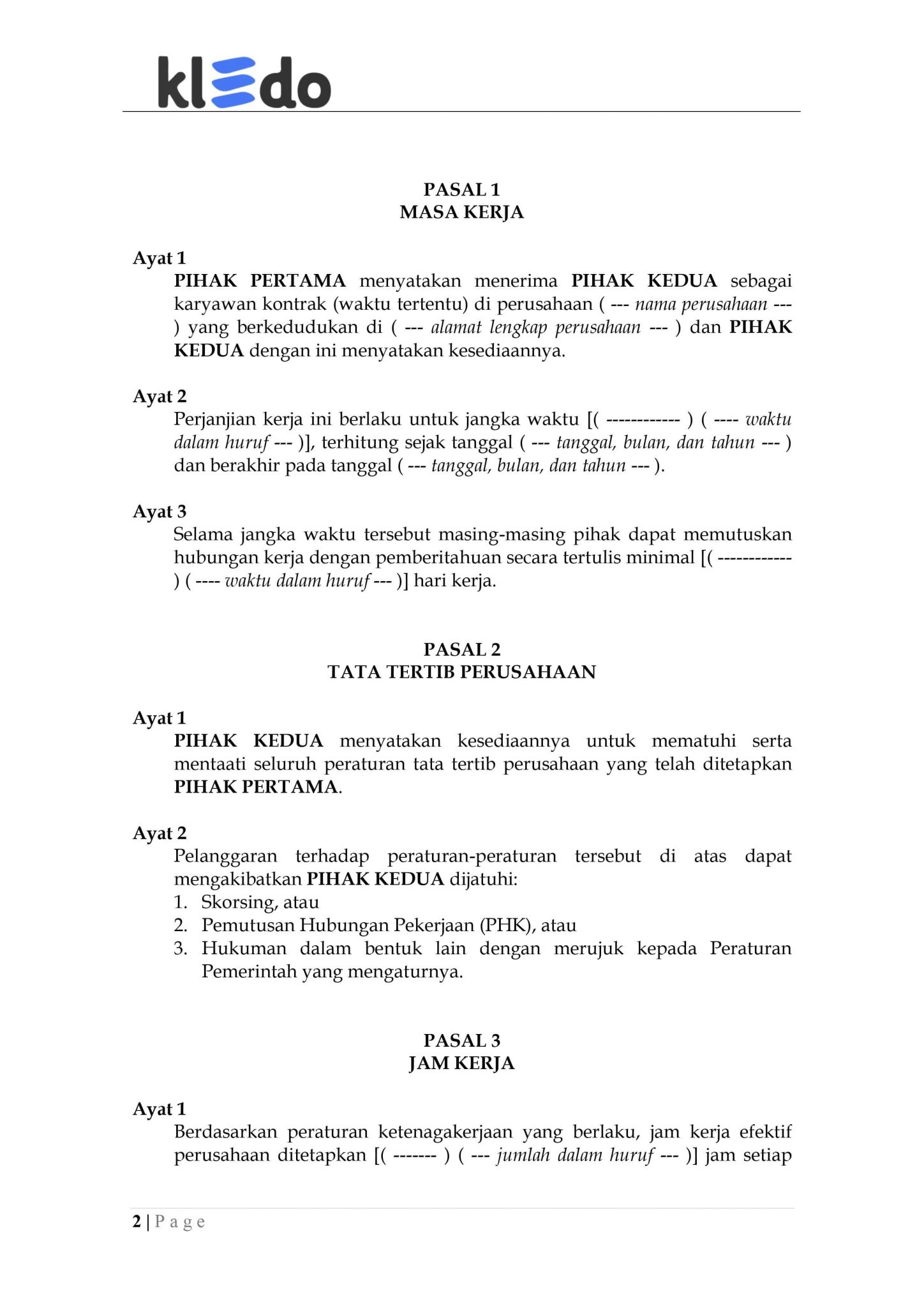 Download Contoh PKWT Gratis, Pengertian, dan Bedanya dengan PKWTT