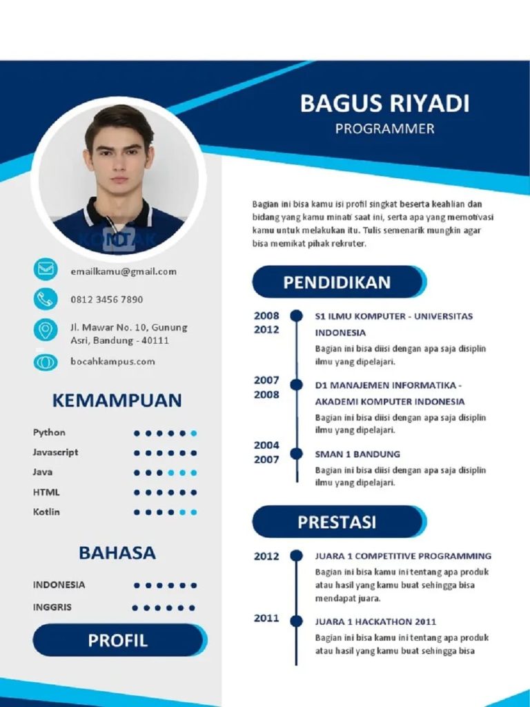 Download 13 Contoh CV Fresh Graduate Tanpa Pengalaman Kerja