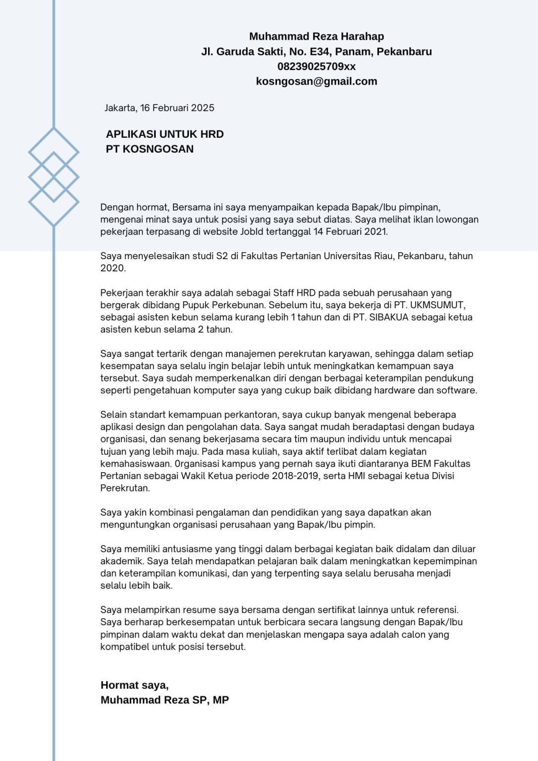 10 Contoh Cover Letter Yang Bisa di Unduh dan Bedanya dengan Resume