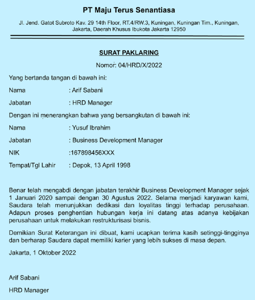Surat Paklaring Kerja: Arti, Fungsi, Syarat hingga Templatenya