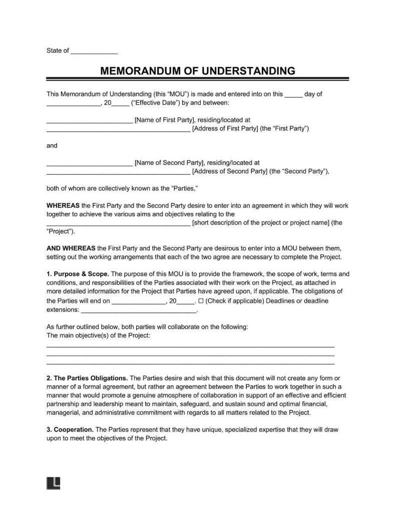 10 Contoh MoU dan Download Template Gratisnya - Gajihub Blog