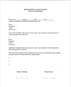 10 Contoh MoU dan Download Template Gratisnya - Gajihub Blog