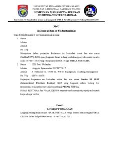 10 Contoh MoU dan Download Template Gratisnya - Gajihub Blog