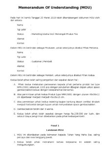 10 Contoh MoU dan Download Template Gratisnya - Gajihub Blog