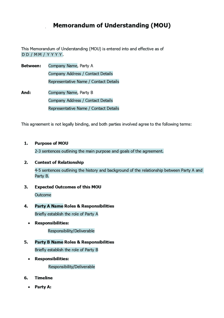 10 Contoh MoU dan Download Template Gratisnya - Gajihub Blog
