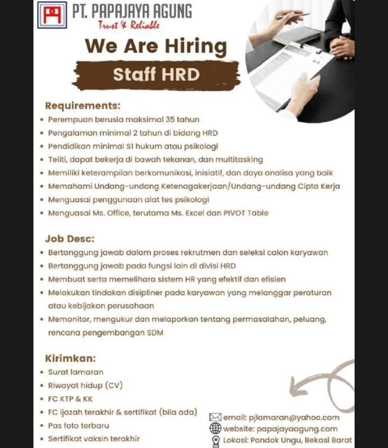 Jobdesk HRD, Syarat, Skill, Gaji, dan Contohnya