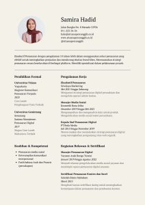 10 Contoh CV Digital Marketing Terbaik dan Templatenya