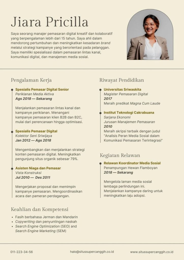 10 Contoh CV Digital Marketing Terbaik dan Templatenya