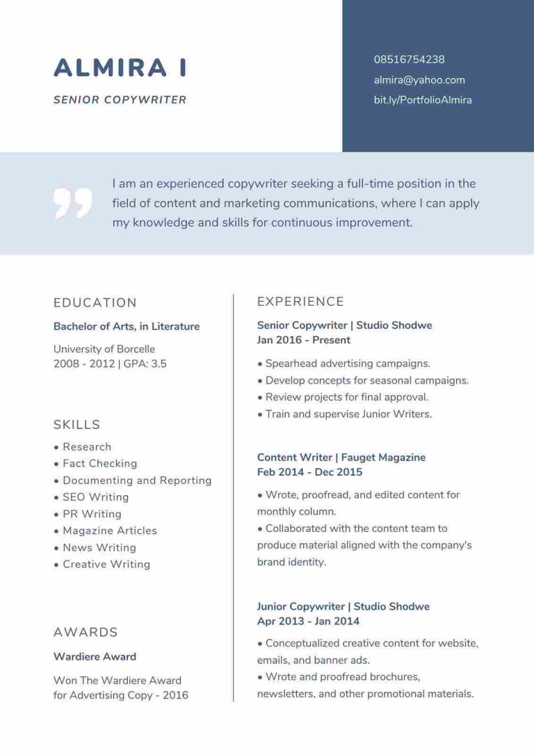 7 Contoh CV Content Writer, Template, dan Cara Membuat