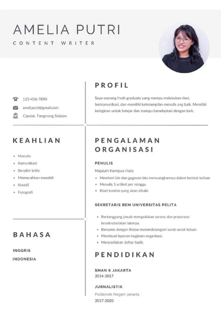 20 Contoh CV Menarik dan Download Templatenya di Sini