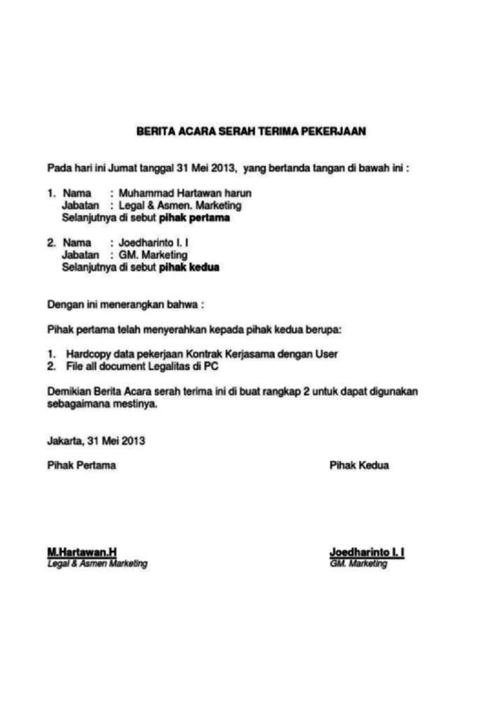 10 Contoh Handing Over Letter dan Cara Membuatnya