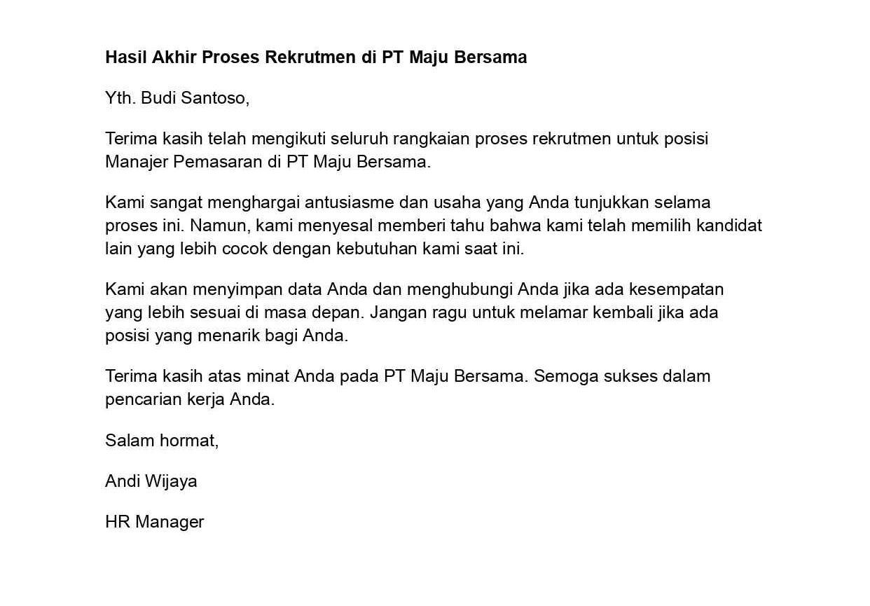 Download Template Rejection Letter, Contoh, dan Manfaatnya