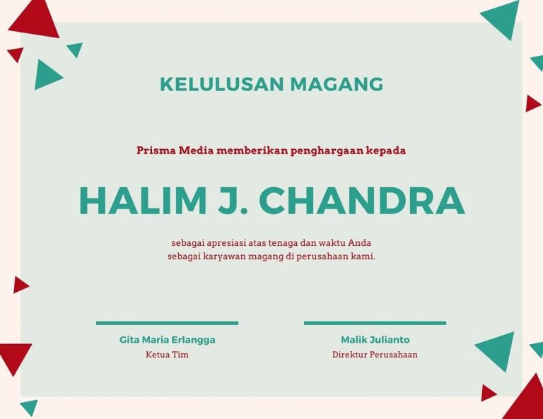 Sertifikat Magang: Pengertian, Cara Membuat, dan Contohnya