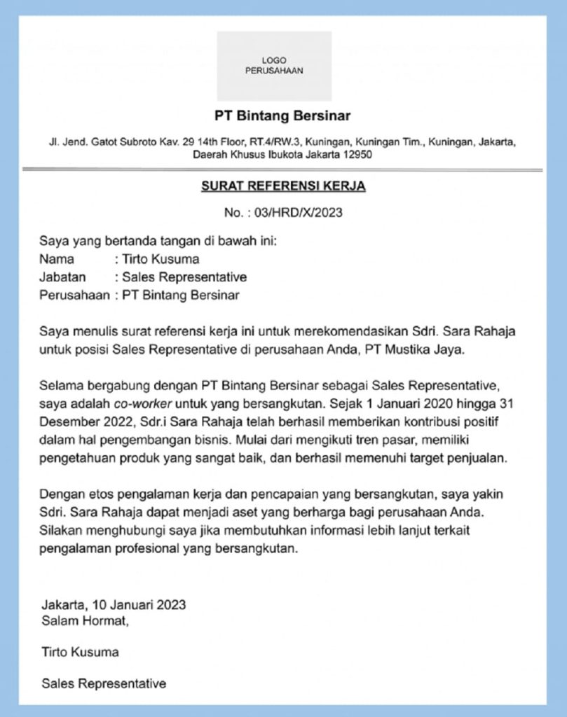 20 Contoh Surat Pengalaman Kerja dan Download Templatenya - Gajihub Blog