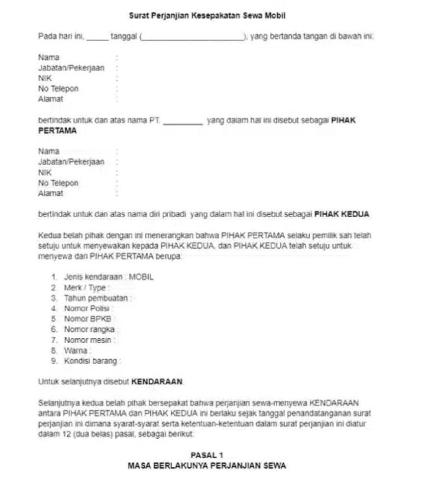 Download Surat Perjanjian Kesepakatan, Contoh dan Templatenya