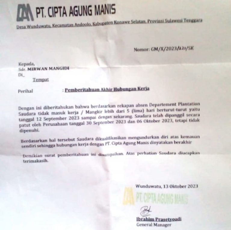 7 Contoh Surat PHK Karyawan dan Templatenya