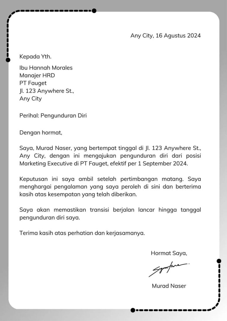 Surat Resign: Pengertian, Cara Membuat, dan Contohnya