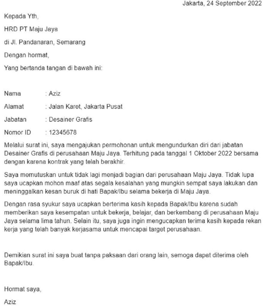 Surat Resign: Pengertian, Cara Membuat, dan Contohnya