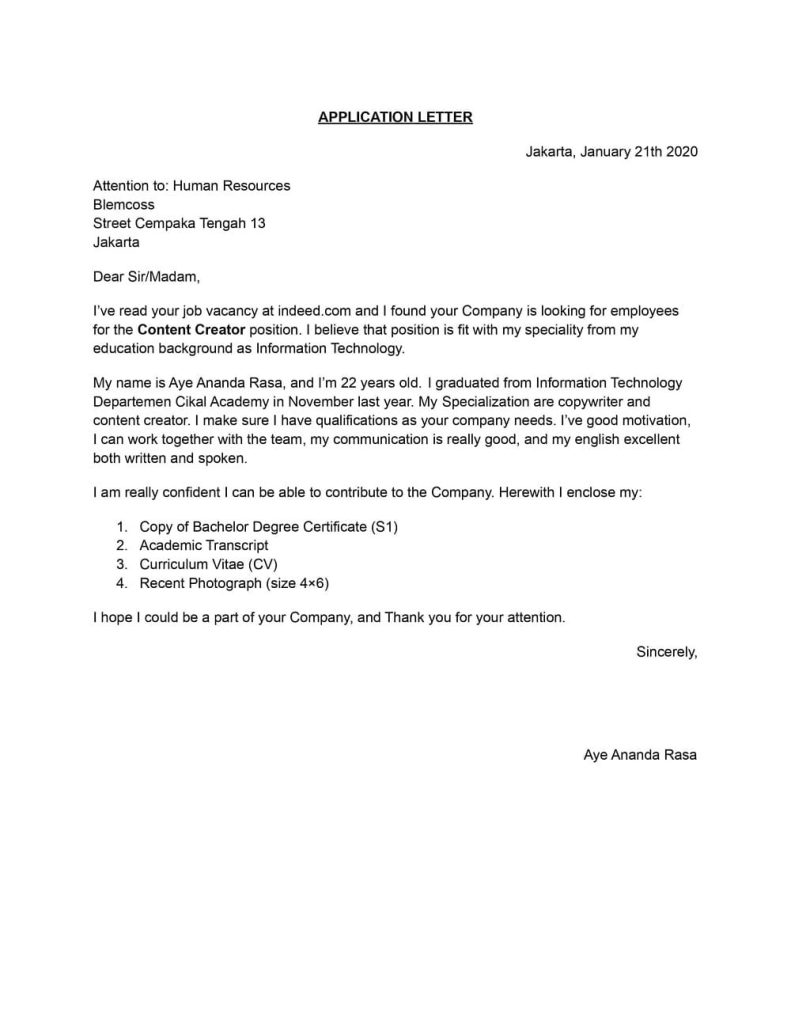 Application Letter: Pengertian, Struktur, dan Cara Membuat