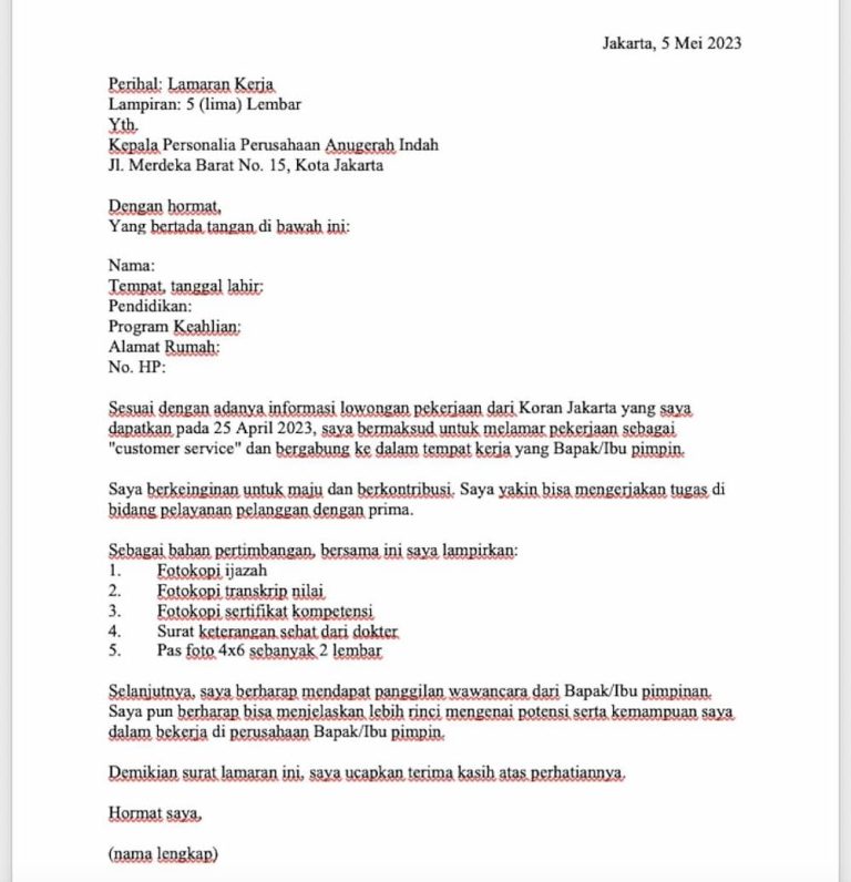 Application Letter: Pengertian, Struktur, dan Cara Membuat