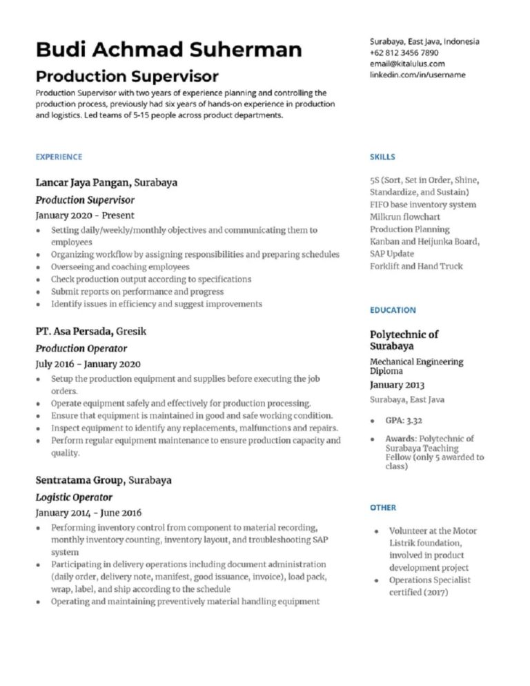 10 Contoh CV ATS dan Cara Membuatnya - Gajihub Blog