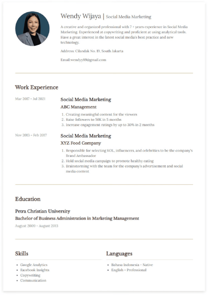 10 Contoh CV ATS dan Cara Membuatnya - Gajihub Blog