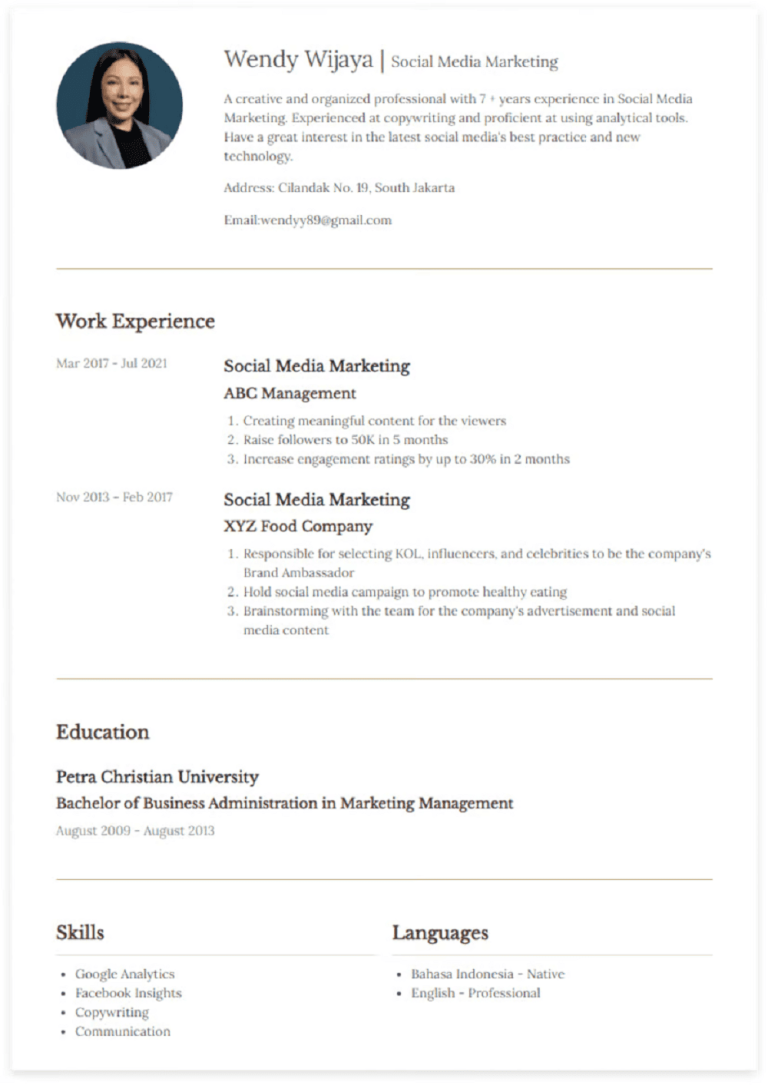 10 Contoh CV ATS dan Cara Membuatnya - Gajihub Blog