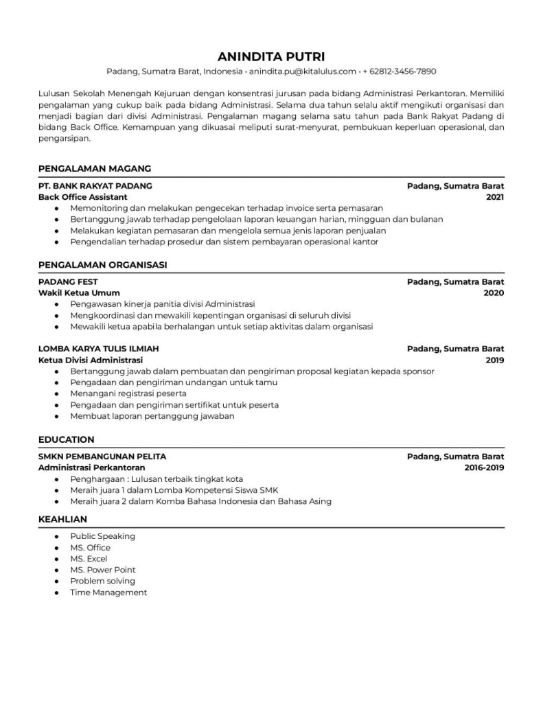 10 Contoh CV ATS dan Cara Membuatnya - Gajihub Blog