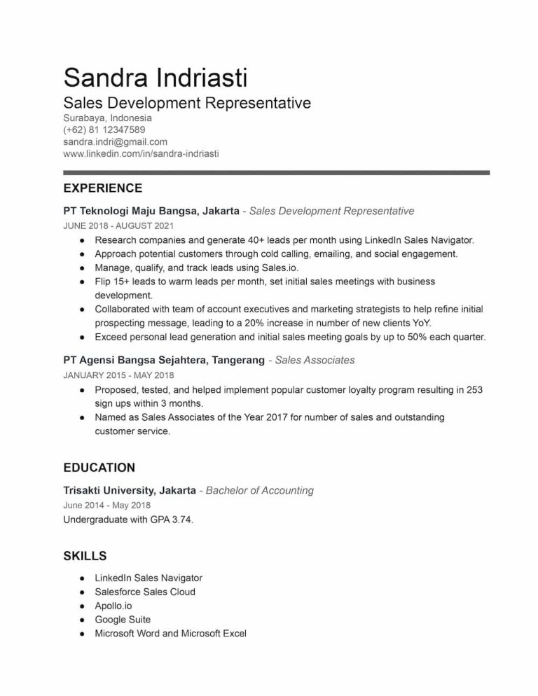 10 Contoh CV ATS dan Cara Membuatnya - Gajihub Blog