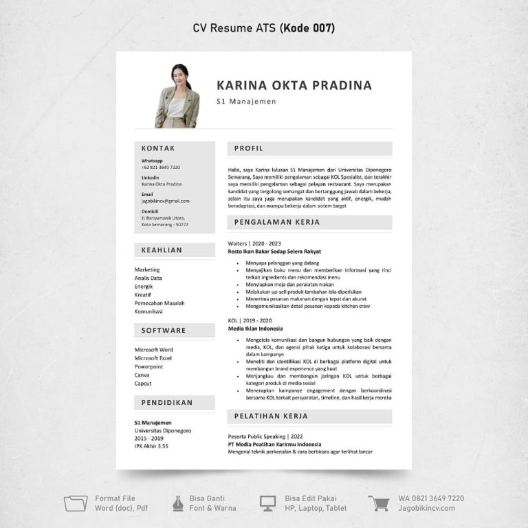 10 Contoh CV ATS dan Cara Membuatnya - Gajihub Blog