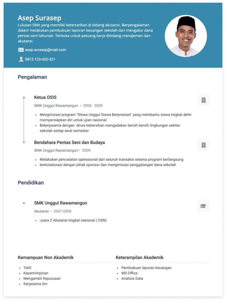 10 Contoh CV Lulusan SMA dan Tips Membuatnya - Gajihub Blog