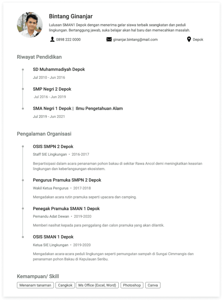 10 Contoh CV Lulusan SMA dan Tips Membuatnya - Gajihub Blog