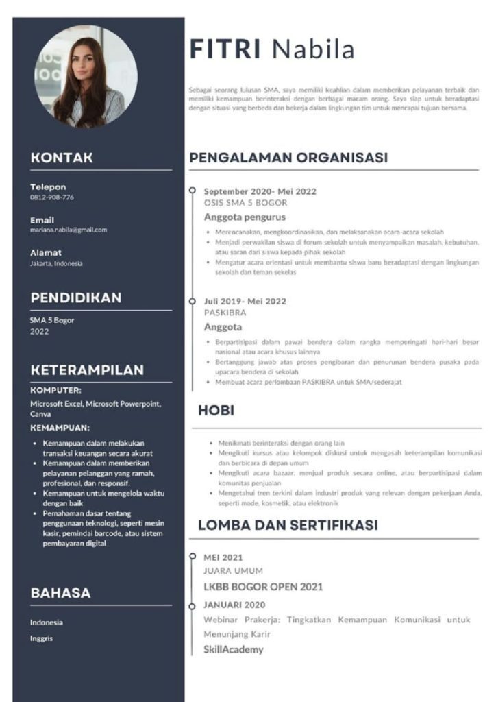 10 Contoh CV Lulusan SMA dan Tips Membuatnya - Gajihub Blog