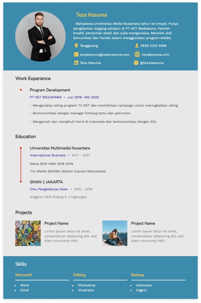 10 Contoh CV Mahasiswa dan Cara Membuatnya - Gajihub Blog