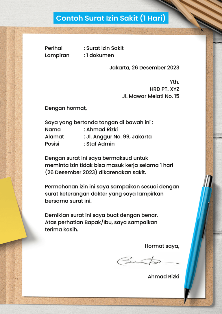Surat Izin Sakit: Struktur, Cara Membuat, dan Contohnya - Gajihub Blog