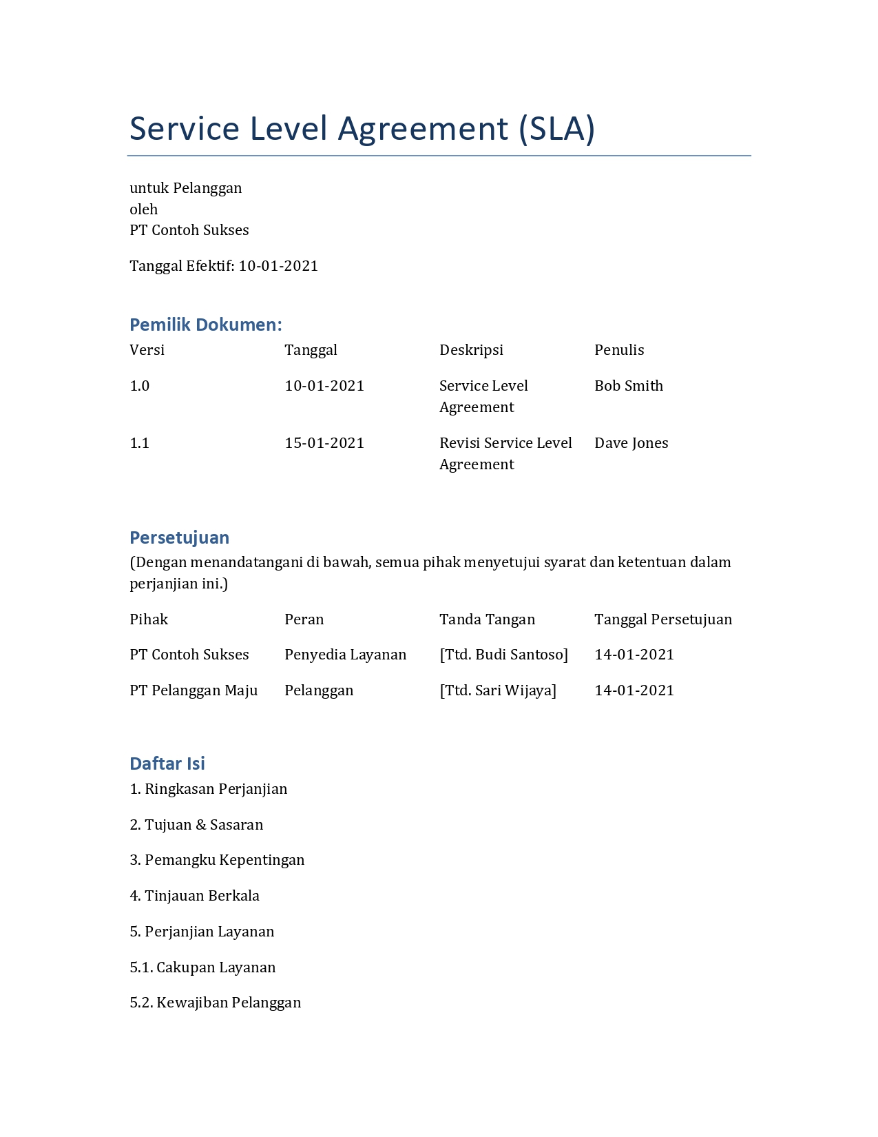 Service Level Agreement: Komponen, Cara Membuat, dan Contoh