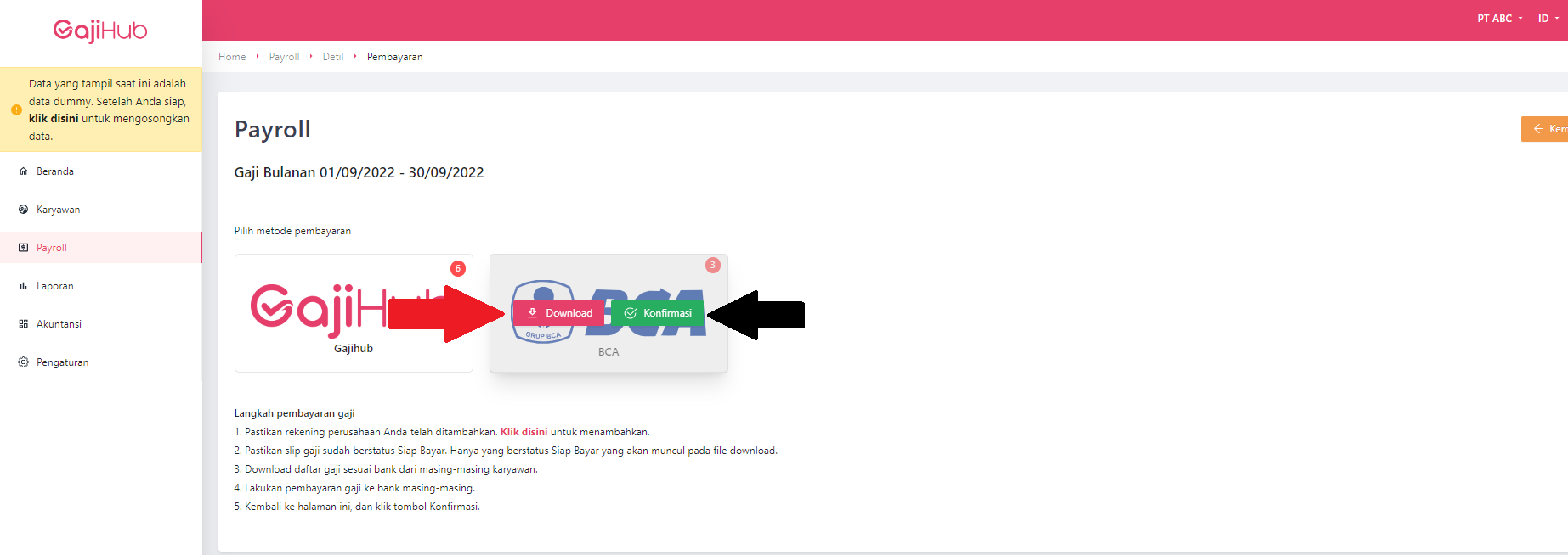 Cara Melakukan Pembayaran Gaji di GajiHub - Software Payroll Gajihub