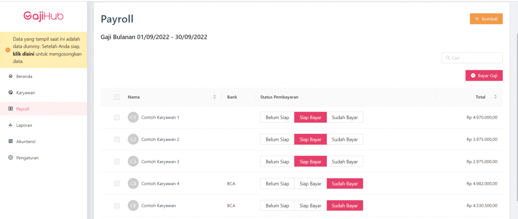 Fitur Payroll dari Software Payroll dan Absensi Terbaik - Gajihub