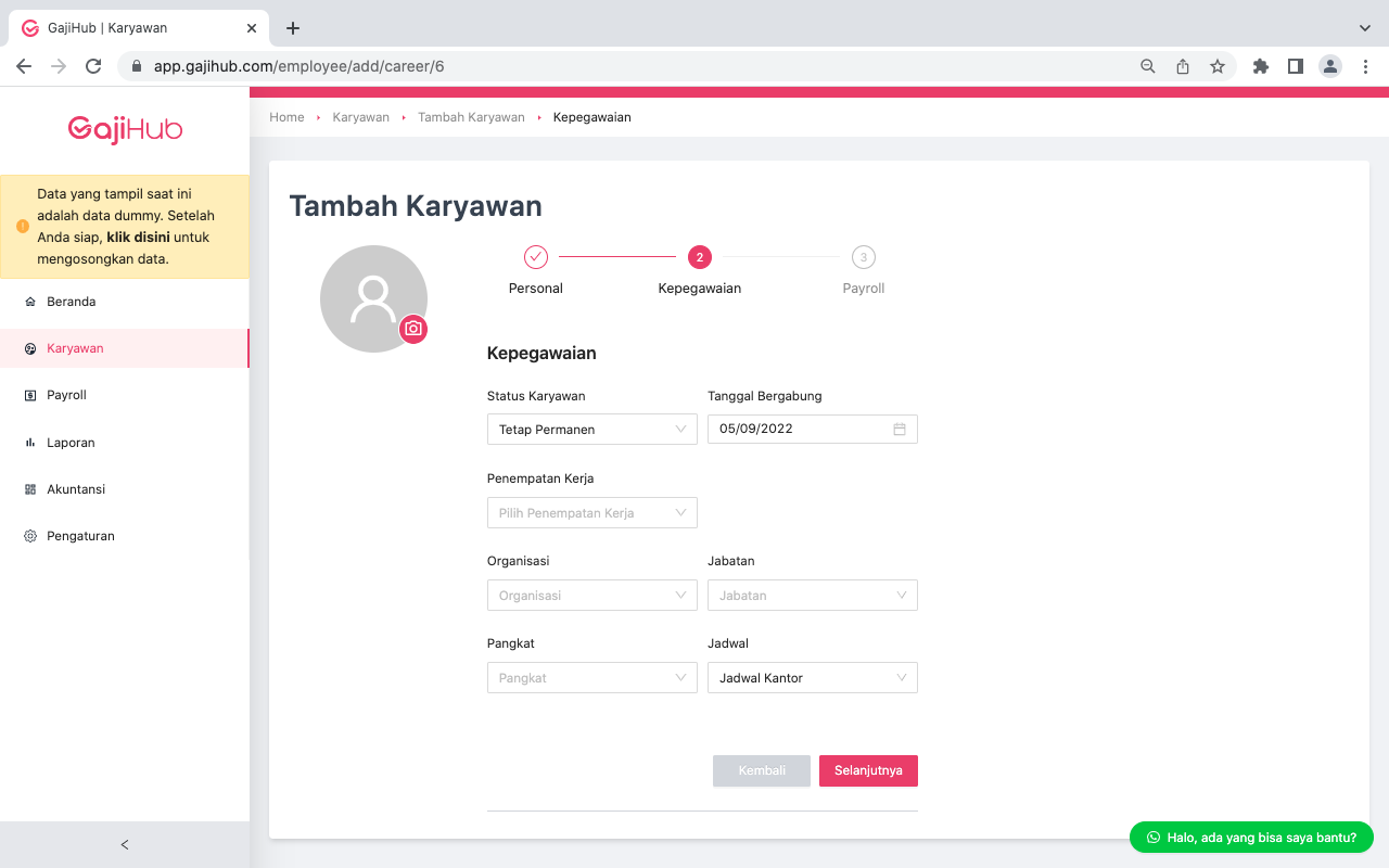 Cara Menambah Data Karyawan di GajiHub - Software Payroll Gajihub