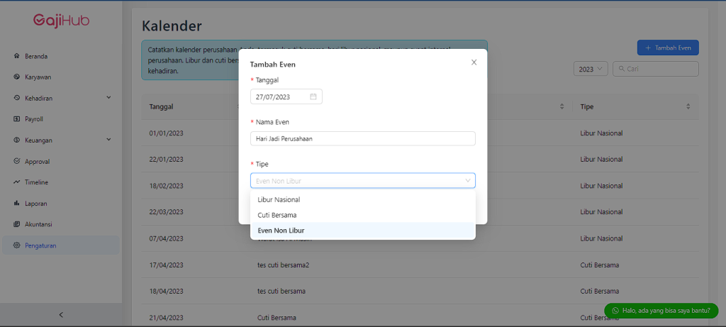 Software Aplikasi Absensi Online Gratis - GajiHub