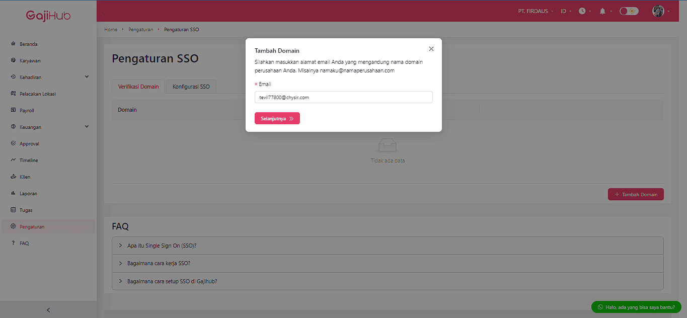 Cara Konfigurasi Login SSO Single Sign On - Software Payroll dan ...